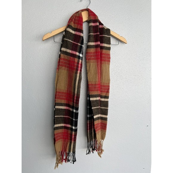 Cejon | Accessories | Cejon Made In Italy Plaid Scarf With Fringe ...